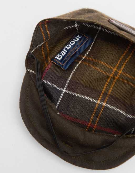 Barbour wax dog flat cap in green | ASOS