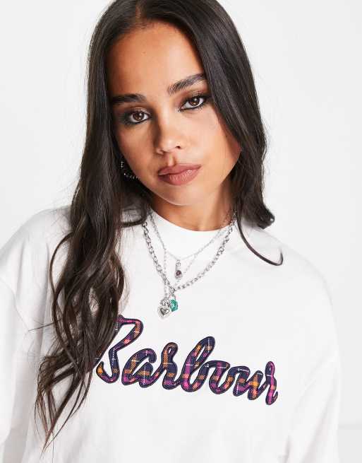 Barbour x ASOS exclusive logo tee in white | ASOS