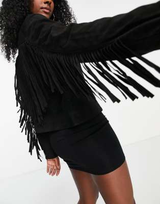Barneys Originals Barney's Originals Real Leather Suede Fringed Western ...