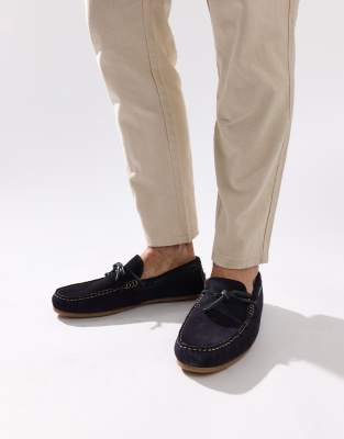 Base London Brooks driver shoe in navy | ASOS