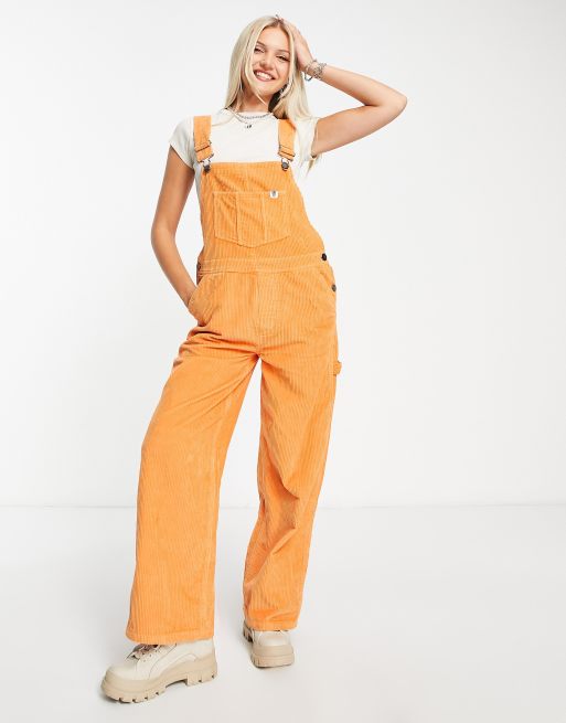 Basic Pleasure Mode Latzhose Aus Cord In Leuchtendem Orange Asos
