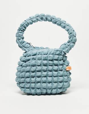 Basic Pleasure Mode lemon sour popcorn texture shoulder bag in blue | ASOS