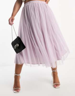 Beauut Plus - Jupe mi-longue en tulle - Lilas | ASOS