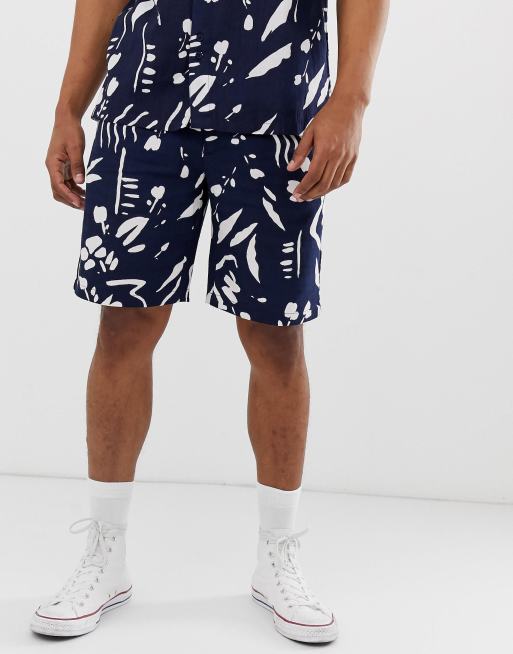 Bellfield paint stroke print co-ord in navy | ASOS