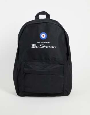 Ben Sherman script logo backpack in black | ASOS