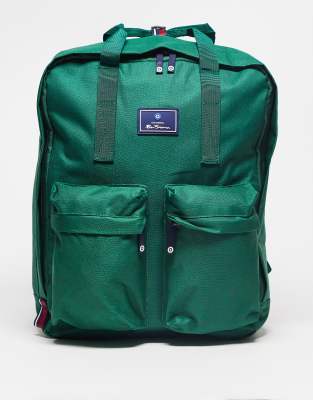 Ben Sherman top handle backpack in green | ASOS
