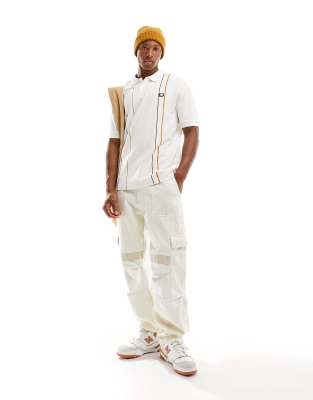 Ben Sherman vertical stripe polo in white | ASOS