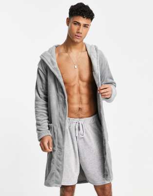 Bench hooded robe in grey marl | ASOS