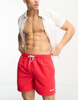 Bench logo detail swim shorts in red | ASOS