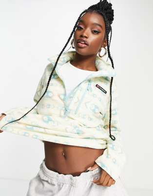 Berghaus Prism Trango 1/2-zip printed aztec fleece in green | ASOS