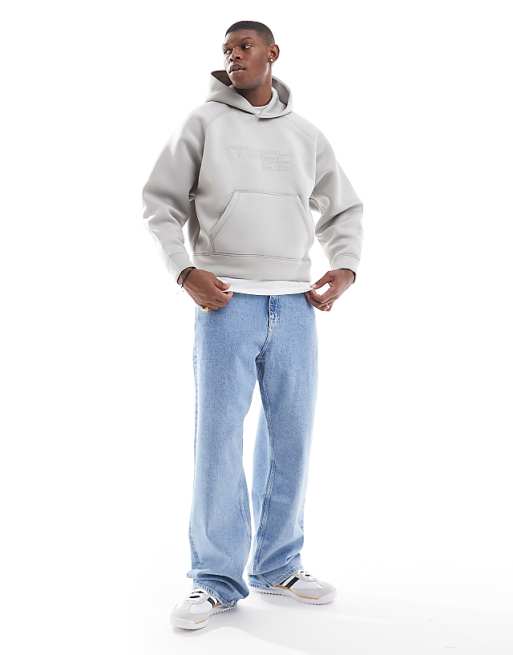 Bershka boxy fit premium hoodie in gray | ASOS Bershka boxy fit premium hoodie in gray | ASOS