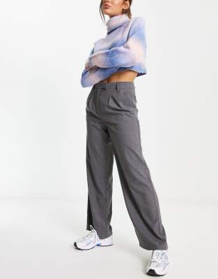 Bershka high rise dad pants in gray | ASOS Bershka high rise dad pants in gray | ASOS