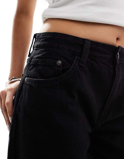 Bershka high rise wide leg jeans in black | ASOS Bershka high rise wide leg jeans in black | ASOS