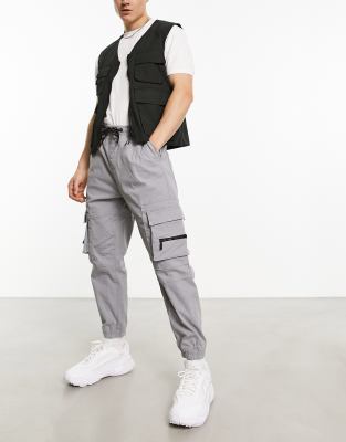 Bershka pocket cargo trackies in grey exclusive to ASOS | ASOS