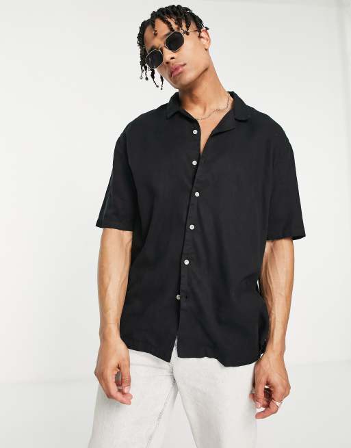 Bershka Sort Skjorte Med Reverskrave Asos