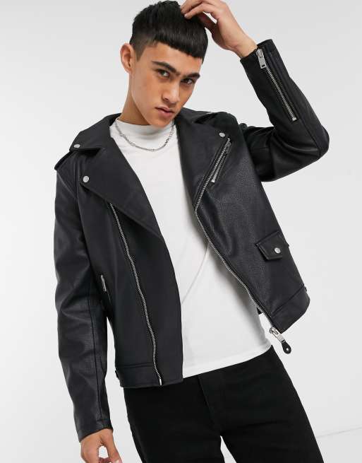 Bershka - Veste texturée en similicuir - Noir | ASOS