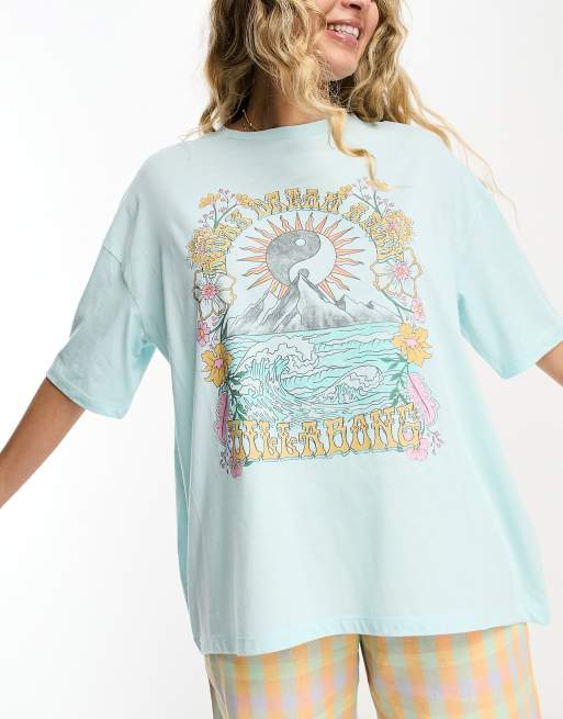 Billabong Daydream Away oversized t-shirt in blue | ASOS