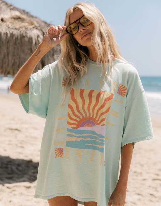Billabong X Salty Blonde Easy Shores oversized boyfriend t-shirt in ...