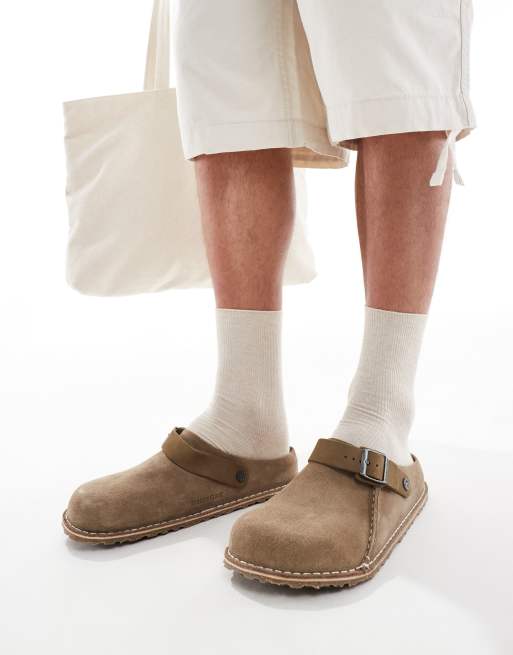 Birkenstock Lutry clogs in brown suede | ASOS