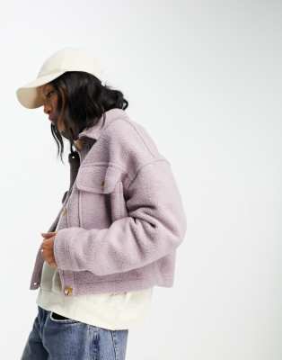 Blank NYC oversized cropped shacket in purple | ASOS