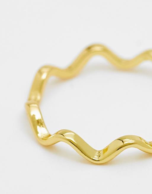 Bloom & Bay gold plated wavy band ring | ASOS