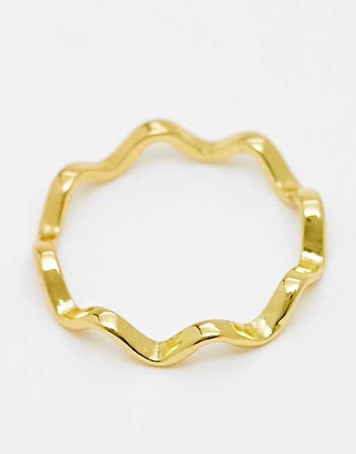 Bloom & Bay gold plated wavy band ring | ASOS