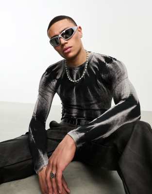 Body negro de manga larga efecto tie dye de ASOS DESIGN | ASOS