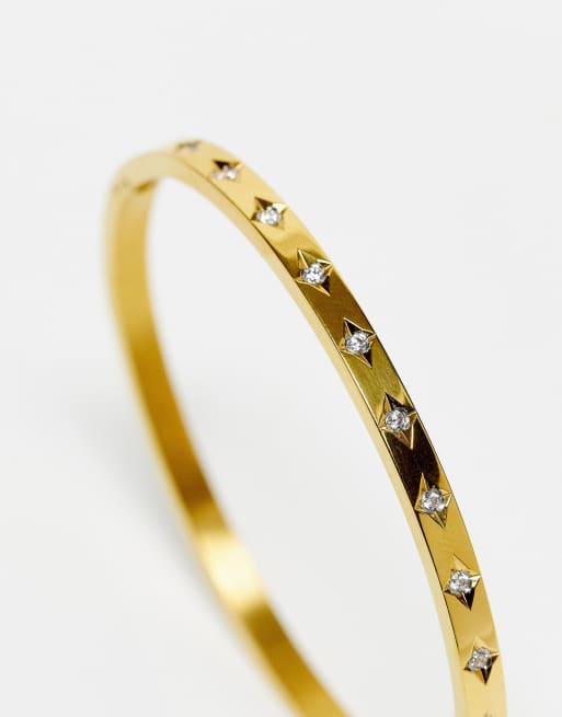 Bohomoon Adaline gold plated stainless steel hinge bracelet | ASOS