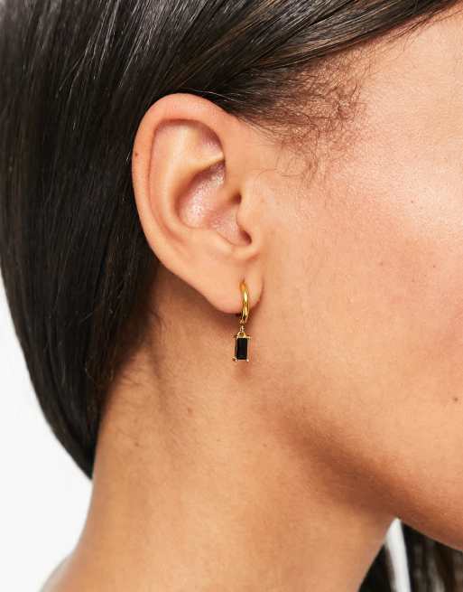 Bohomoon Alma gold plated stainless steel huggie hoop earrings with ...