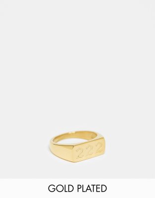 Bohomoon angel numbers gold plated stainless steel ring | ASOS