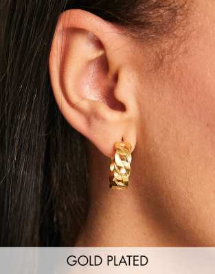 Bohomoon Cassie gold plated stainless steel chain hoop earrings | ASOS