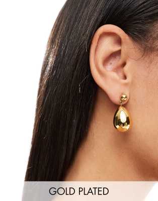 Bohomoon elara gold plated stainless steel large teardop earrings | ASOS