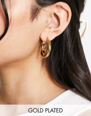 Bohomoon Isobel gold plated stainless steel double hoop earrings | ASOS