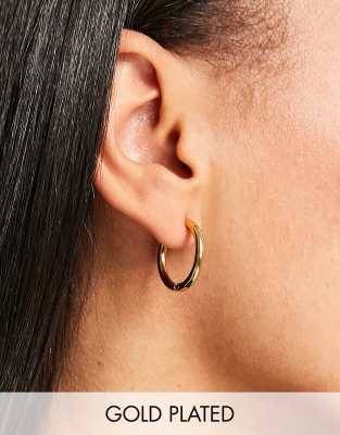 Bohomoon Milla gold plated stainless steel 21mm hinge hoop earrings | ASOS