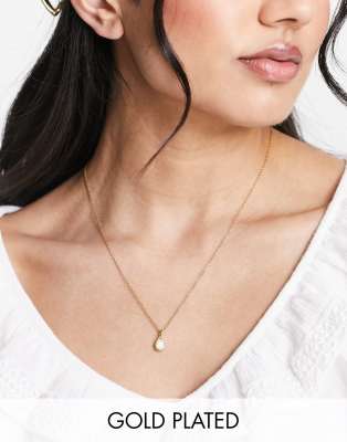 Bohomoon Orla gold plated stainless steel necklace with opal stone ...