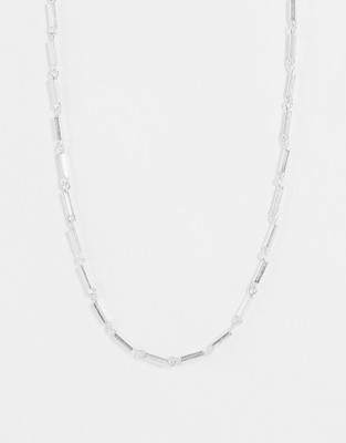 Bolongaro Trevor block chain necklace in silver | ASOS