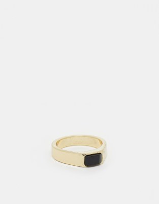 Bolongaro Trevor Onyx Square Signet Ring In Gold | ModeSens