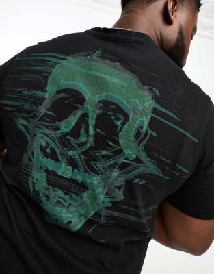 Bolongaro Trevor Plus static skull t-shirt in black | ASOS