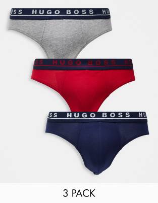 BOSS 3 pack logo briefs in multi | ASOS