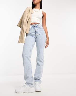 BOSS Ada straight leg jeans in light blue | ASOS