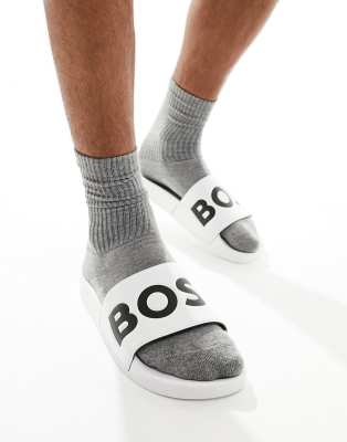 BOSS – Aryeh – Slider in Weiß | ASOS