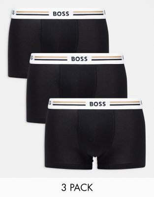 BOSS bodywear 3 pack boxer briefs in black | ASOS