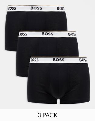 Boss Bodywear power 3 pack boxers in black | ASOS