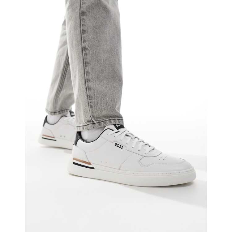 BOSS clint trainers in white ASOS