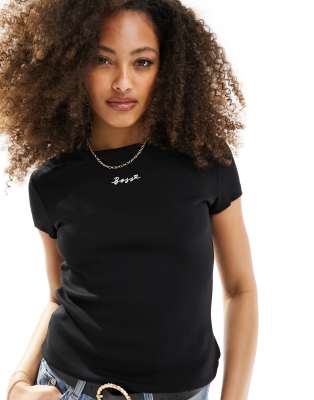 BOSS crop tee in black | ASOS