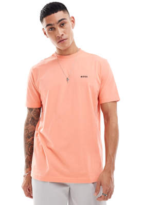 BOSS Green logo t-shirt in orange | ASOS