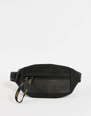 Boss Magnified fanny pack in black | ASOS