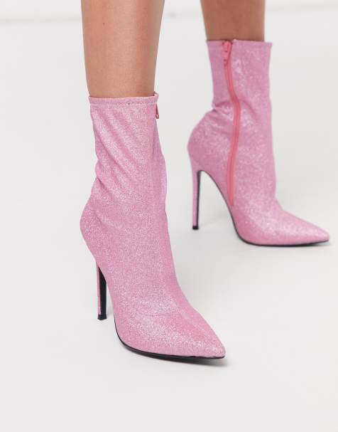 Botas De Tacón Alto Para Mujer Botas De Tacón Alto De Cuero Asos