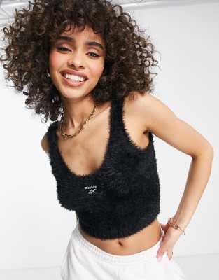 Bralette negro de punto mullido confortable de Reebok | ASOS