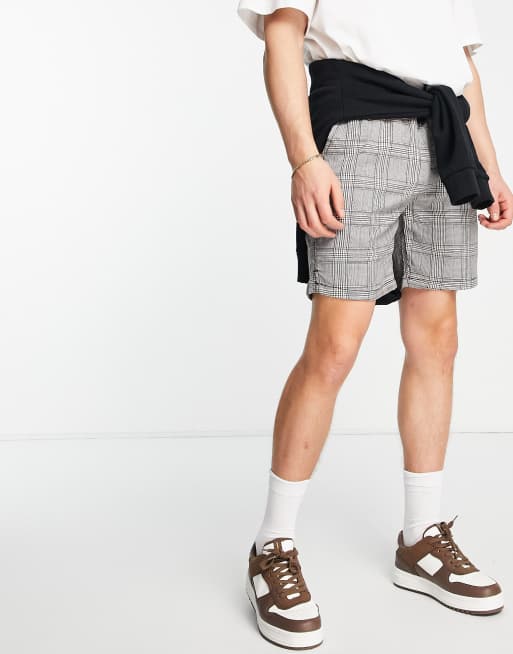 ASOS DESIGN Slim Shorts In Green Plaid Cord ASOS